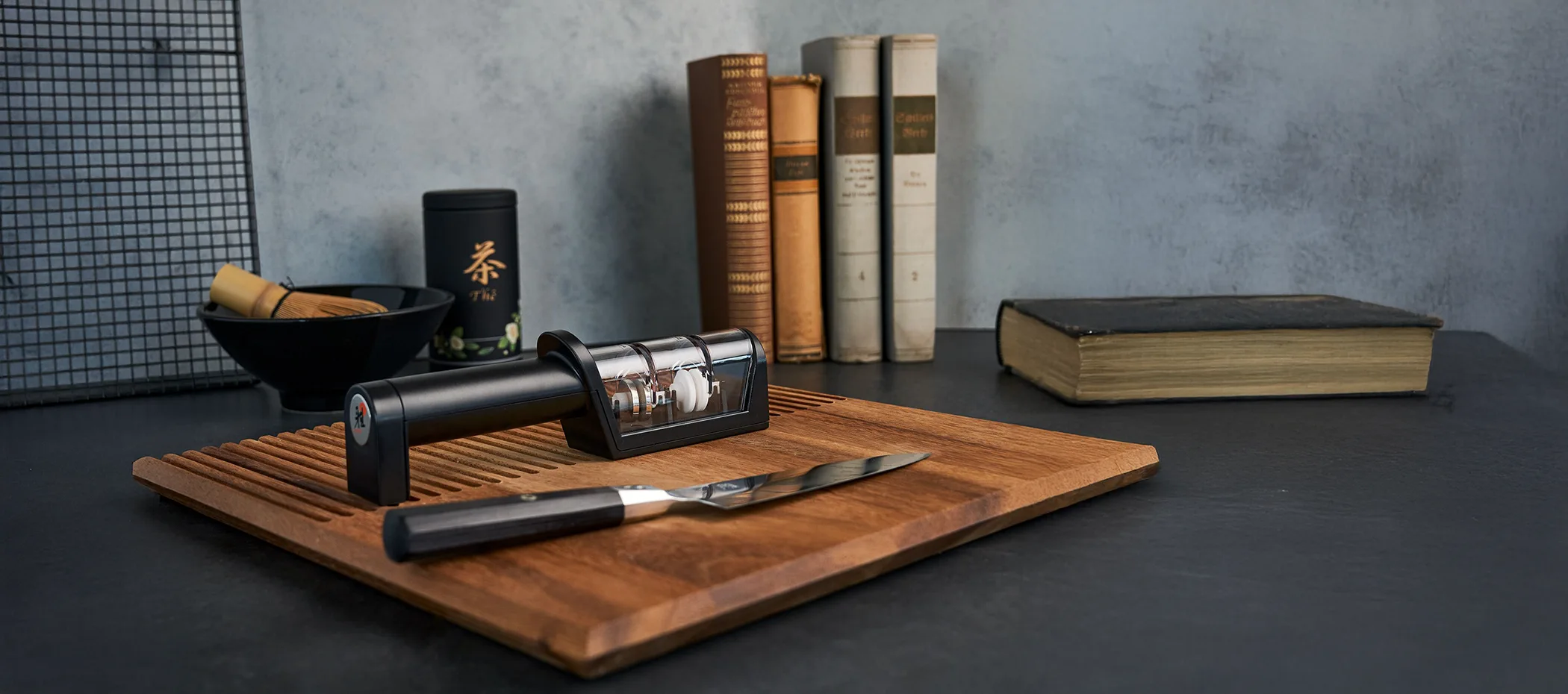 Miyabi Sharpener - diamentowo-ceramiczna rolkowa ostrzałka do noży ...